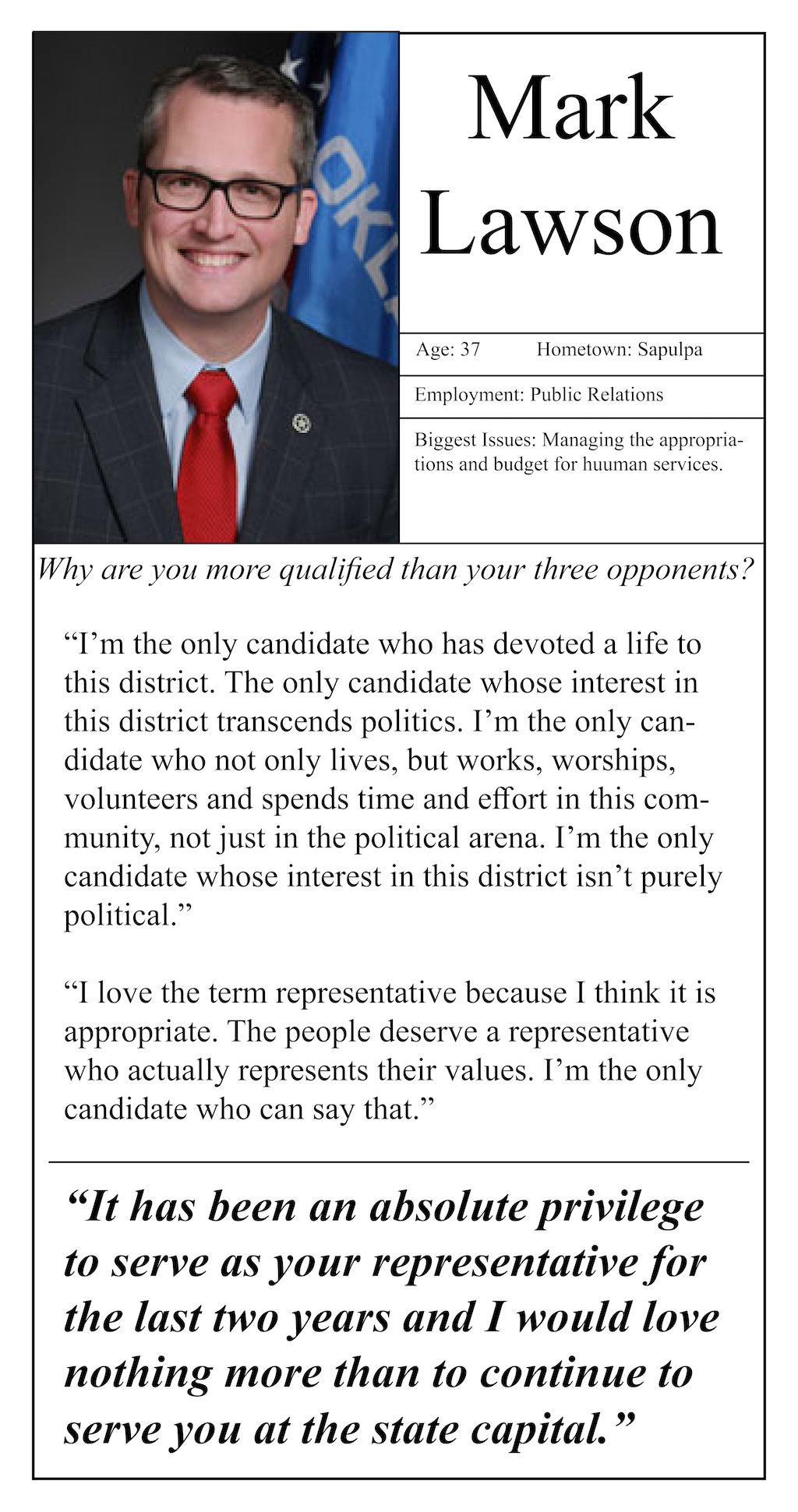 Know Your Candidate: Mark Lawson – Sapulpa Times