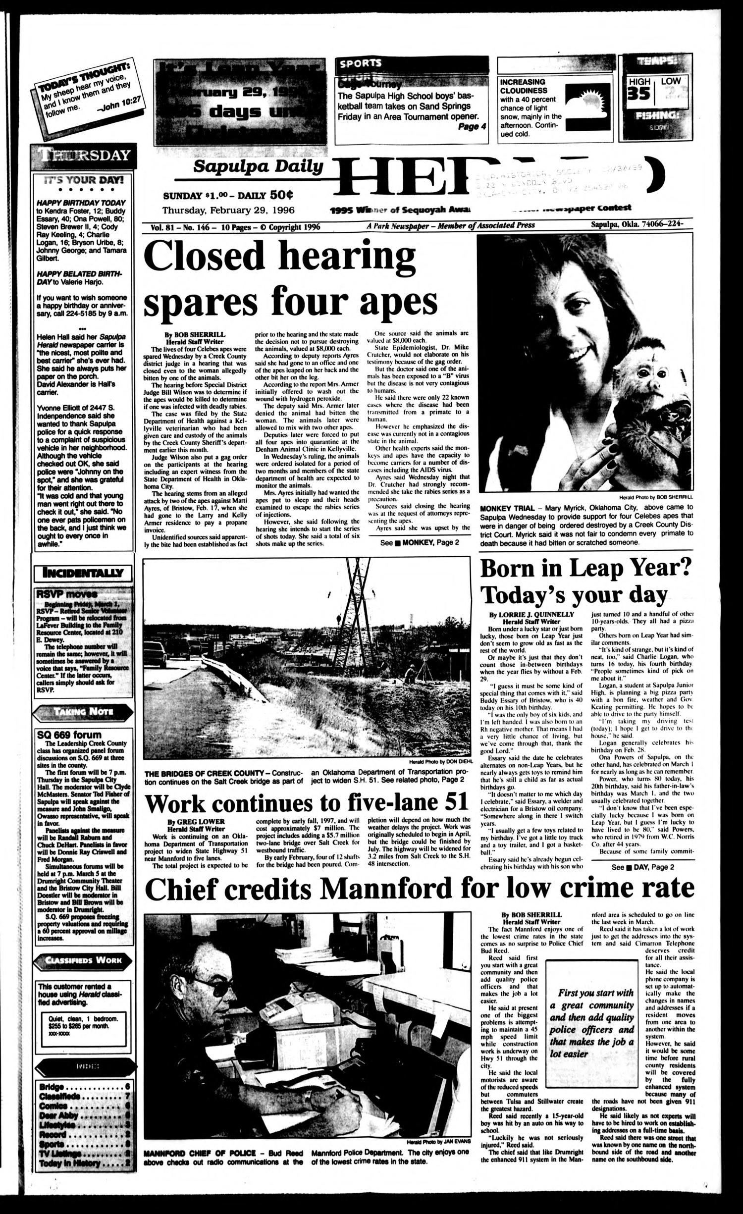 Spotlight on Sapulpa: Headlines for February 29th – Sapulpa Times